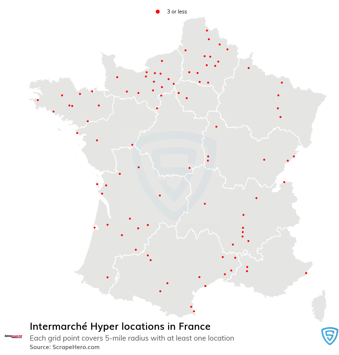 Number of Intermarché Hyper locations in France in 2022 | ScrapeHero