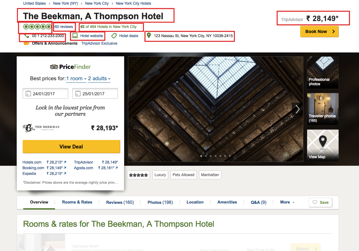How to scrape Tripadvisor.com Hotel Details using Python and LXML How to scrape Tripadvisor.com Hotel Details using Python and LXML