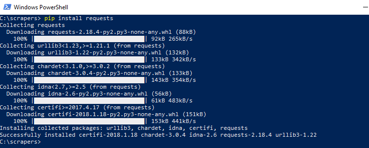 How To Install popular Python packages for web scraping in Windows 10