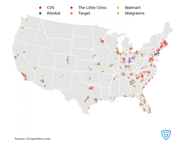 Retail Health Clinic Locations in US - Location Analysis