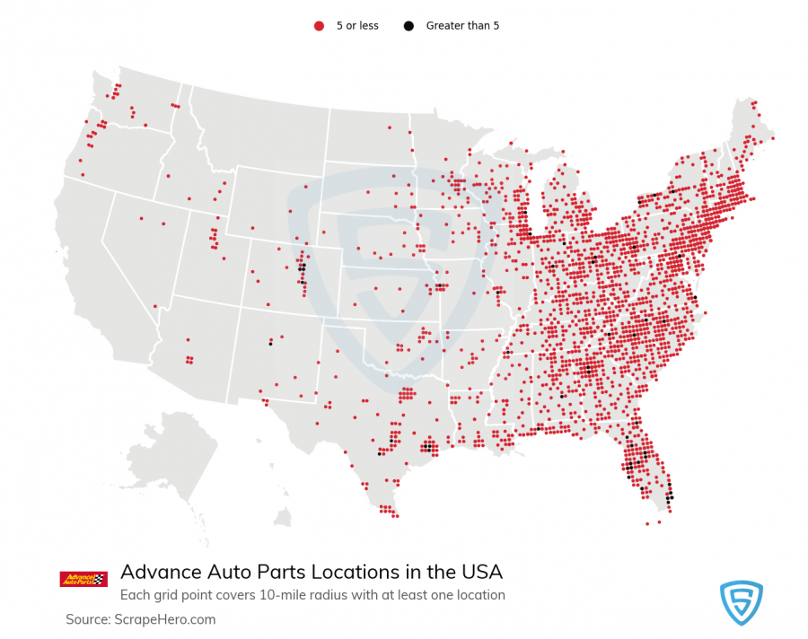 Largest Auto Parts Stores in the US - Location Analysis