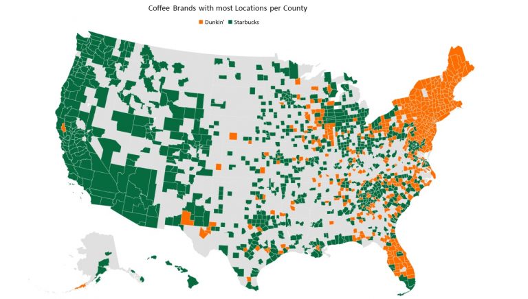 America’s Favorite Coffee Chains - Starbucks and Dunkin'